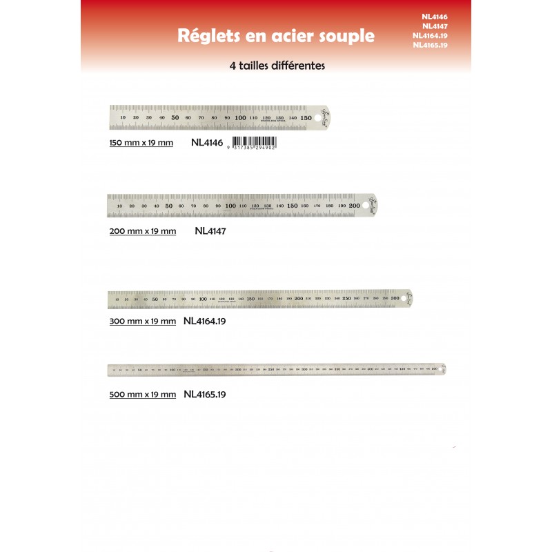 Réglets 15cm en acier souple Sew Easy