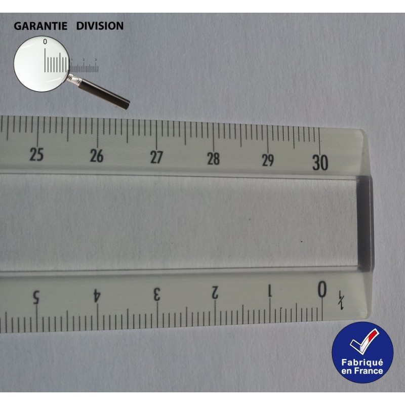 Règle 30 cm, Triple décimètre en Plexi